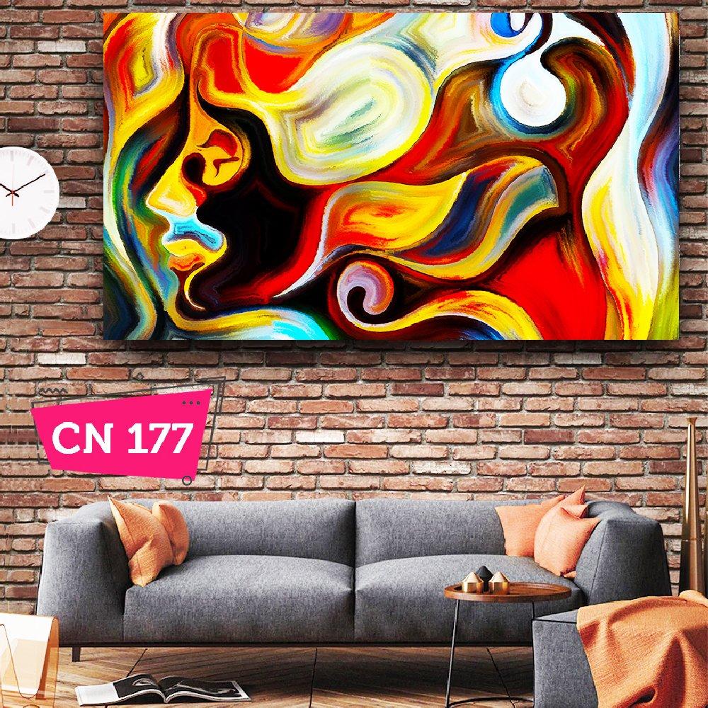 Renkli Zenci Kadın Soyut Sanat Yağlı Boya Görseli Kanvas Tablo - 89.16 ...